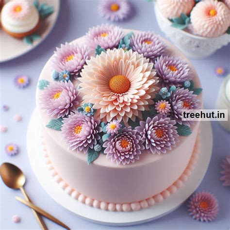 Aster Flower Cake Decoration Ideas