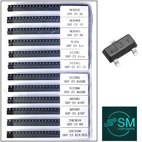 300pcs Sot 23 Smdsmt Transistor Sample Kit 12 Values X 25pcs Includin