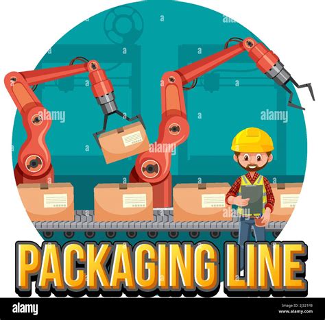 Packaging Line Logo Banner Design Illustration Stock Vector Image And Art Alamy
