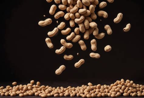 Peanuts Are On A Black Background And One Has A White Background