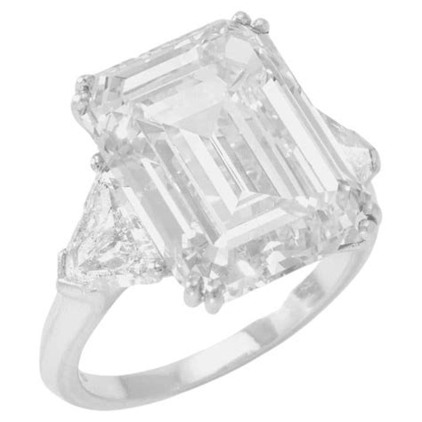 Gia Certified 5 Carat Emerald Cut Diamond Engagement Platinum Ring For