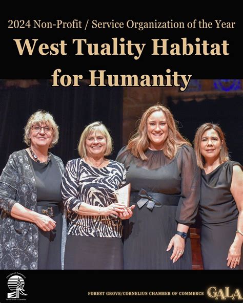 West Tuality Habitat Named Chamber Of Commerce 2024 Non Profit