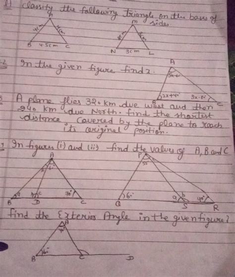 1 Classify The Following Triangle On The Bass Of Filo