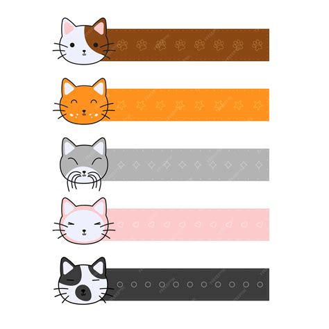 Premium Vector Sticky Notes Template With Cute Cats Faces Vector Illustration On White