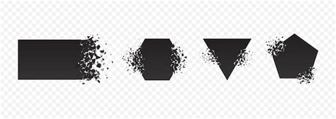 Premium Vector Shape Explosion Broken And Shattered Flat Style Design