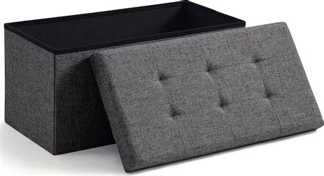 Ornavo Home 30 Inch Folding Storage Ottoman With Storage