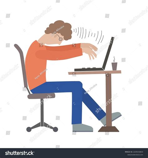 Illustration Thinking Young Programmer Working Laptop Stock Vector