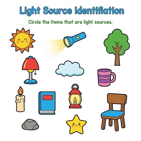 Identification Light Source Worksheet Download And Print Now
