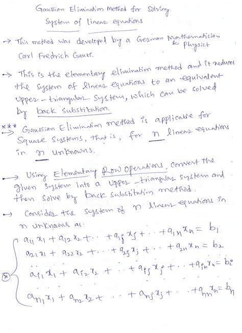 SOLUTION Gaussian Elimination Method Studypool
