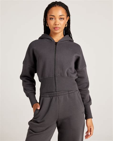 Omni Zip Through Hoodie Charcoal Elite Eleven