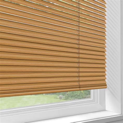 25mm Oak Wood Effect Aluminium Venetian Blinds Made To Measure