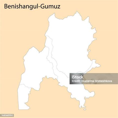 High Quality Map Of Benishangulgumuz Is A Region Of Ethiopia Stock Illustration Download Image