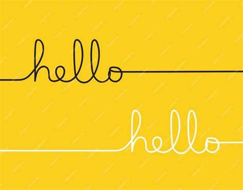 Premium Vector Hello Handwritten Inscription Continuous One Line