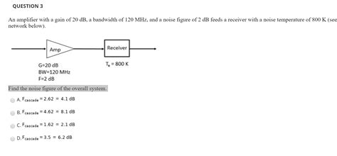 Solved QUESTION An Amplifier With A Gain Of DB A Chegg