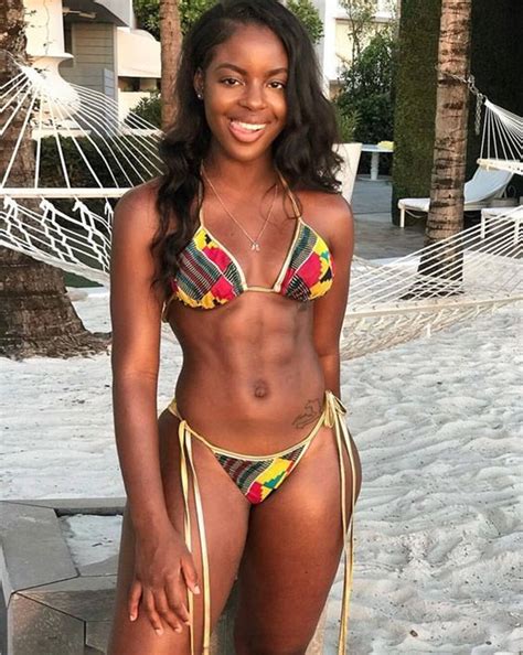 Download Black Woman In Bikini Tongue Wallpaper