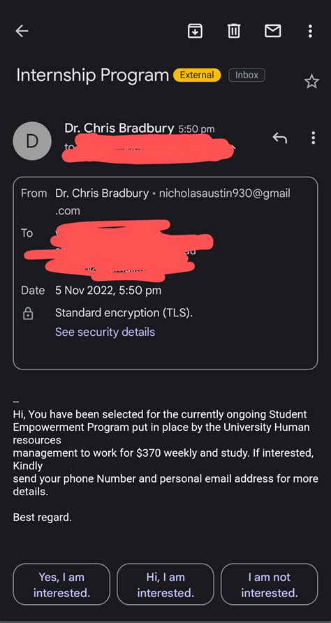 Alert Internship Opportunity Scam Phishing Rucsantabarbara