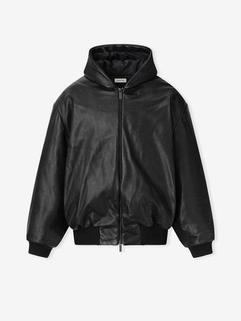 Leather Hooded Bomber Jacket Fear Of God