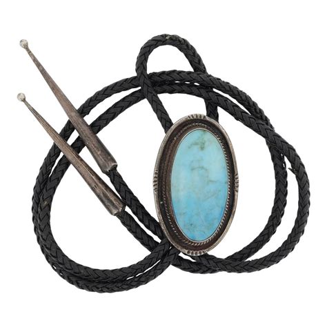 Lot Vintage Navajo Blue Ridge Turquoise Bolo Tie