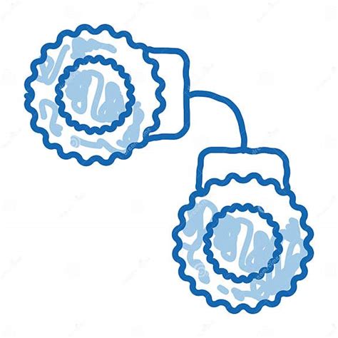Handcuffs Sex Doodle Icon Hand Drawn Illustration Stock Vector Illustration Of Blue Lips