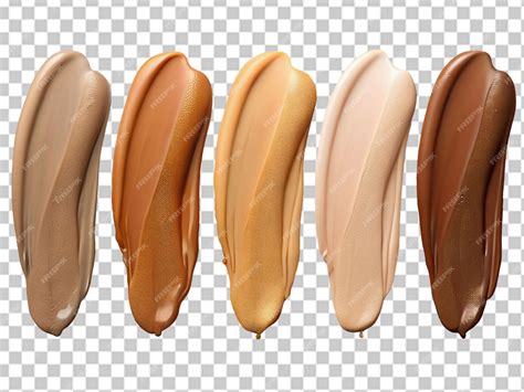 Variety Of Six Liquid Makeup Foundation Swatches Premium Ai Generated Psd