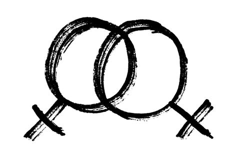 New Identity Hand Drawn Lesbian Identity Sign Symbol Used To Represent