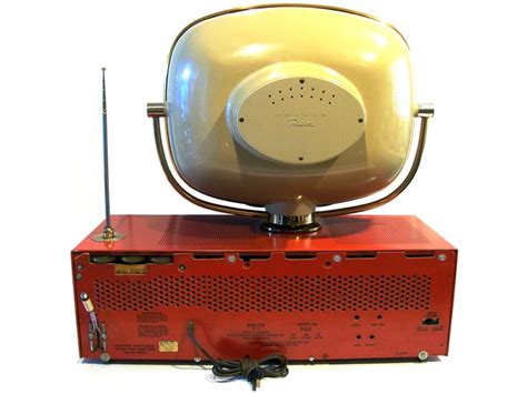1959 Philco Predicta Princess 17 Red Swivel Tv Working