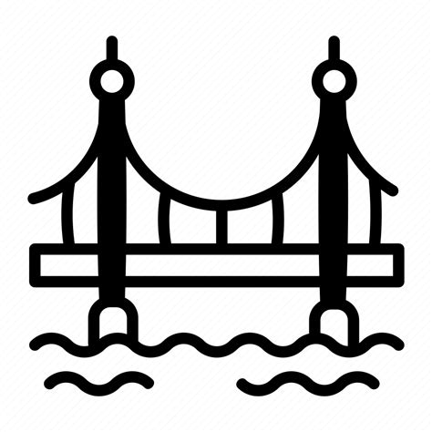 Suspension Bridge Viaduct Flyover Overpass Icon Download On