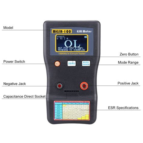 Mesr 100 Esr Capacitance Ohm Meter Measuring Capac Vicedeal