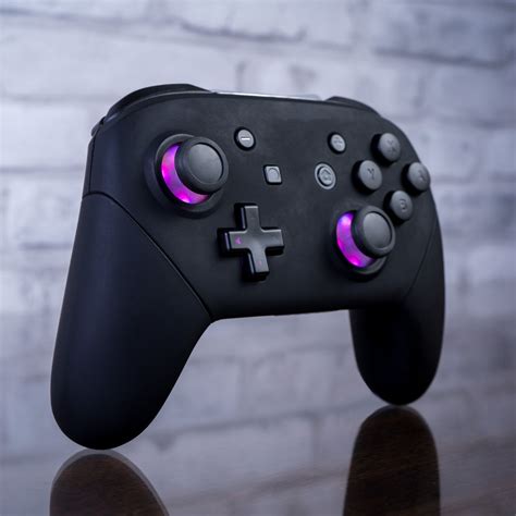 Custom Pro Controller Nintendo Switch Led Mod Black On Black With Back