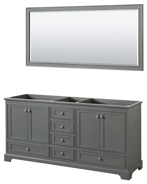 72 Double Bathroom Vanity Dark Gray No Countertop No Sinks 70 Mi