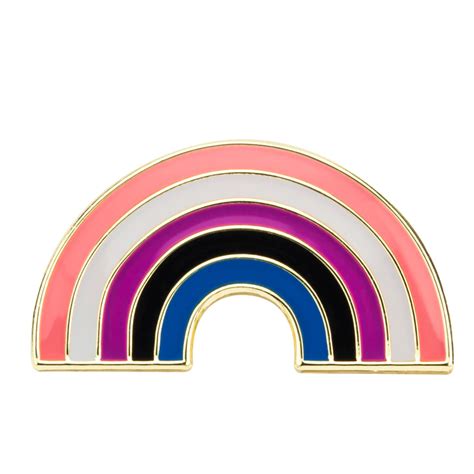Prideoutlet Lapel Pins Genderfluid Rainbow Label Pin