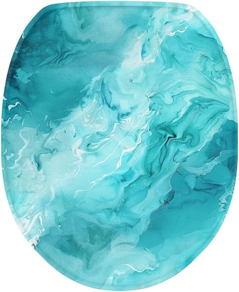 Vanideaoty Turquoise Toilet Seat Lid Cover Green 1 Pcs