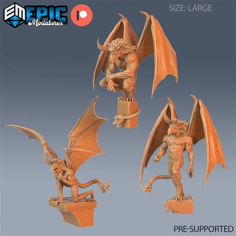 3d File Gargoyle Set ‧ Dnd Miniature ‧ Tabletop Miniatures ‧ Gaming