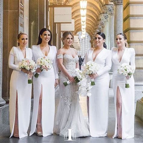 Fancy White Bridesmaid White Bridesmaid Dresses Long Bridesmaid