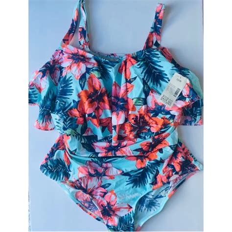 Catherines Swim Nwt Womens Floral Bathing Suit Size 6w Poshmark