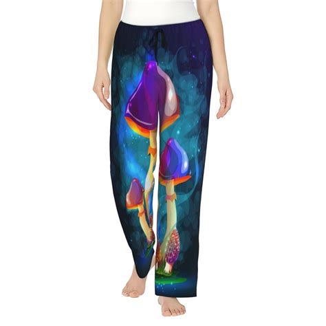 Daiia Magic Mushrooms Fireflies Womens Sleep Pant With Pockets And