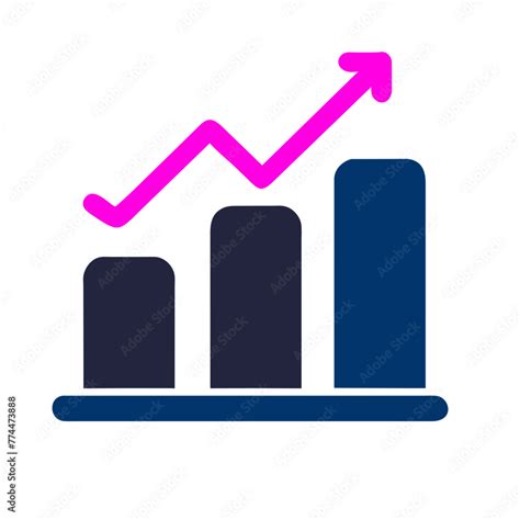 Growing Graph Vector Silhouette Laser Cut White Background Stock