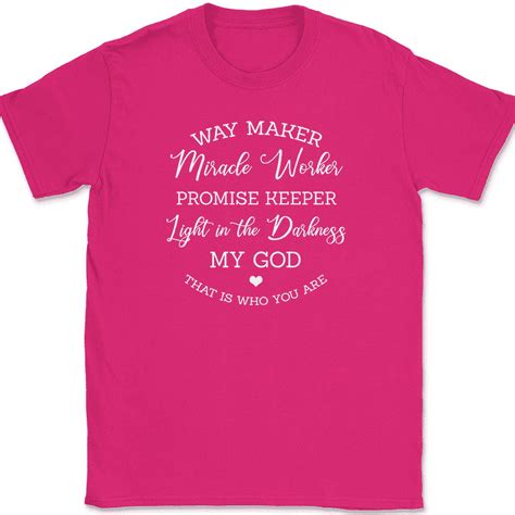 Way Maker Miracle Worker T Shirt Christian Prayer Praise Jesus Christ