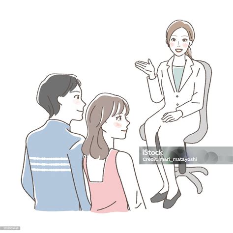 Illustration Of A Couple Undergoing Medical Examination Stock
