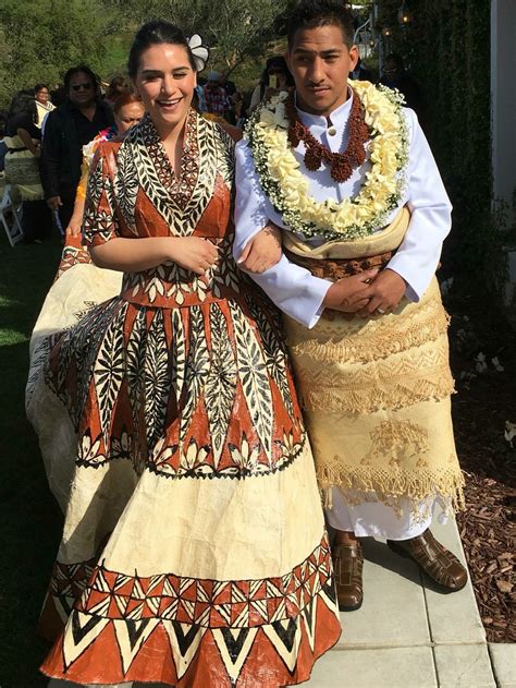 Tongan Couple On Their Wedding Day Island Fashion Polynesian Dress