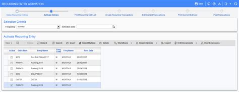 General Ledger Process Recurring Entries