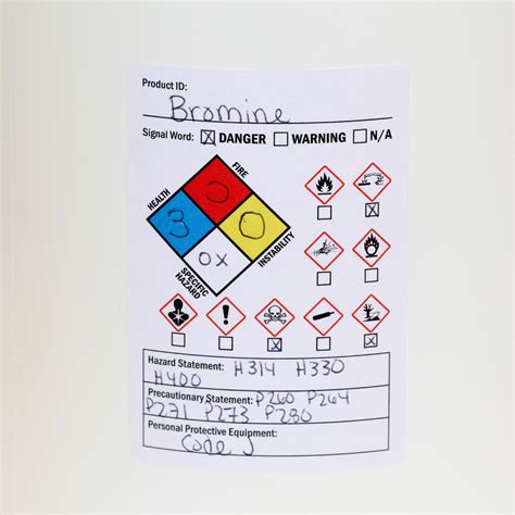 Ghs Secondary Hazard And Precautionary Statement Label Sku Lb 2916