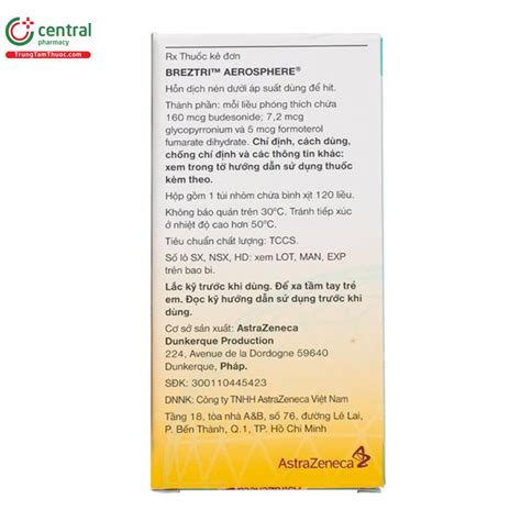 Thuốc Xịt Breztri Aerosphere điều Trị Duy Trì Bệnh Phổi Tắc Nghẽn Copd