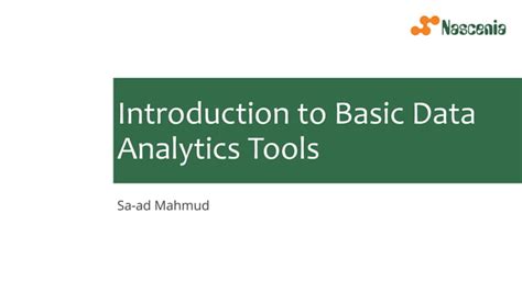 Introduction To Basic Data Analytics Tools Pdf