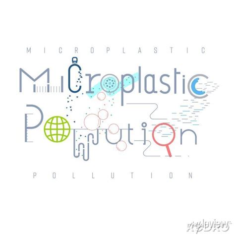 Microplastic Pollution Typographic Design Pictorial Symbol • Adesivos
