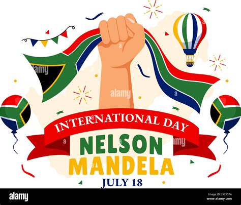 Happy Nelson Mandela International Day Vector Illustration On 18 July