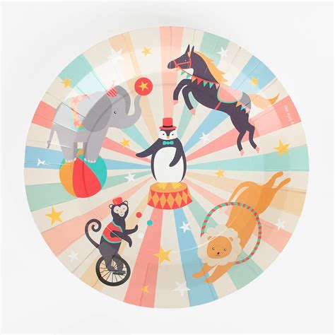 Assiette En Carton 8 Assiettes Cirque Magasin Global Décoration