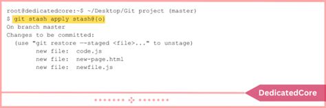 How To Restore A Git Stash