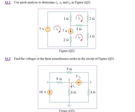 solved q 2 use mesh analysis to determine iī iz and iz in