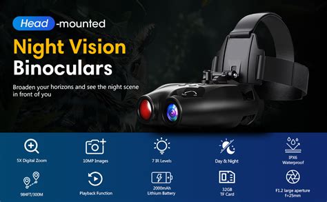 Xytec Night Vision Goggles Head Mounted Digital Infrared Night Vision Binoculars